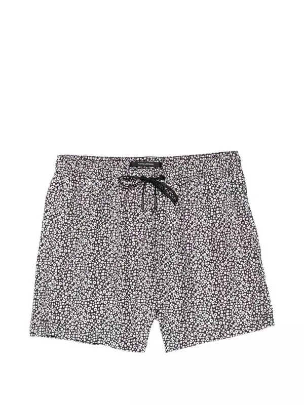 Tagliatore Floral-print Swim Shorts - Black