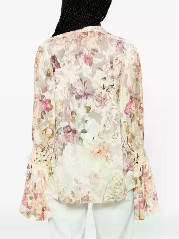Camilla Floral-print Jacquard Blouse