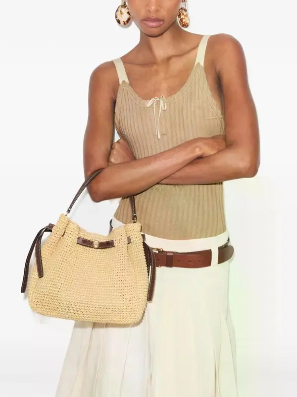 Tory Burch Romy Woven Bucket Bag - Neutrals