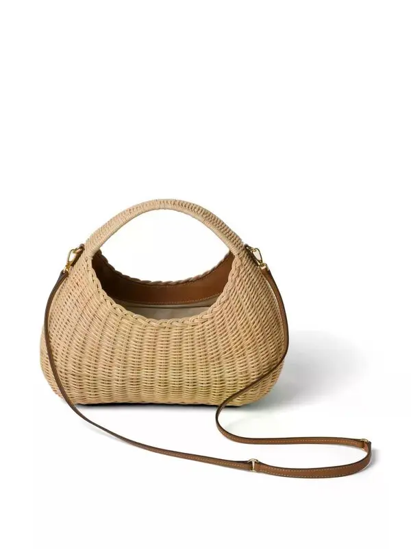 Miu Miu Wander Wicker Handbag - Neutrals