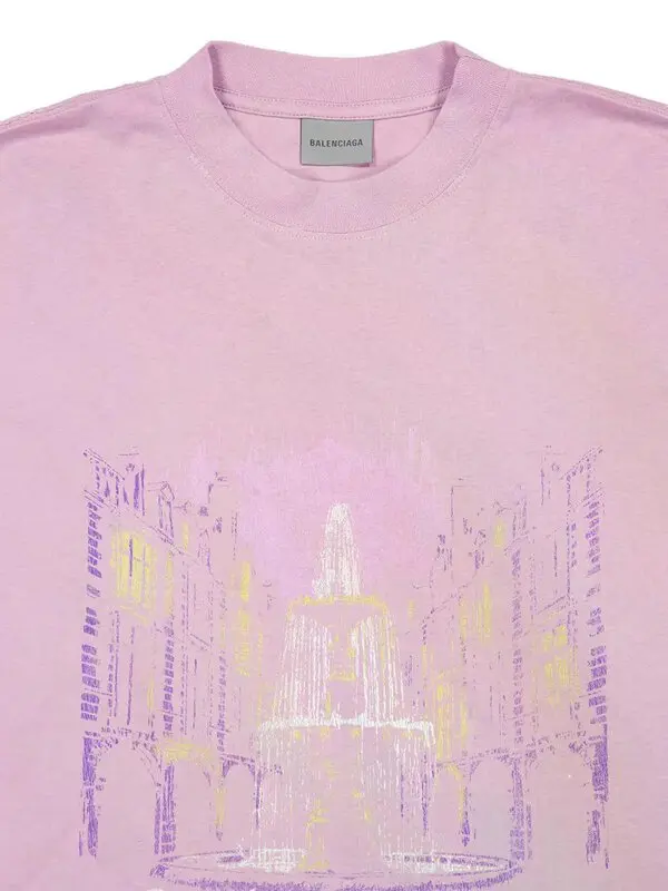 Balenciaga Graphic-print T-shirt - Pink