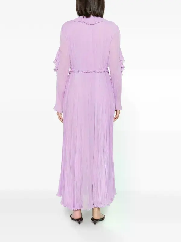 Alberta Ferretti Ruffled Pleated Maxi Dress