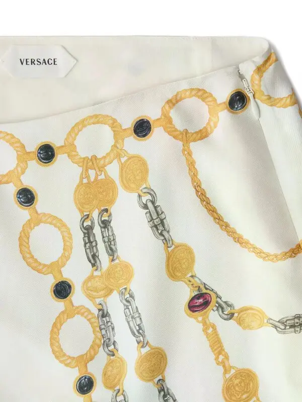 Versace Printed Silk Twill Pencil Skirt