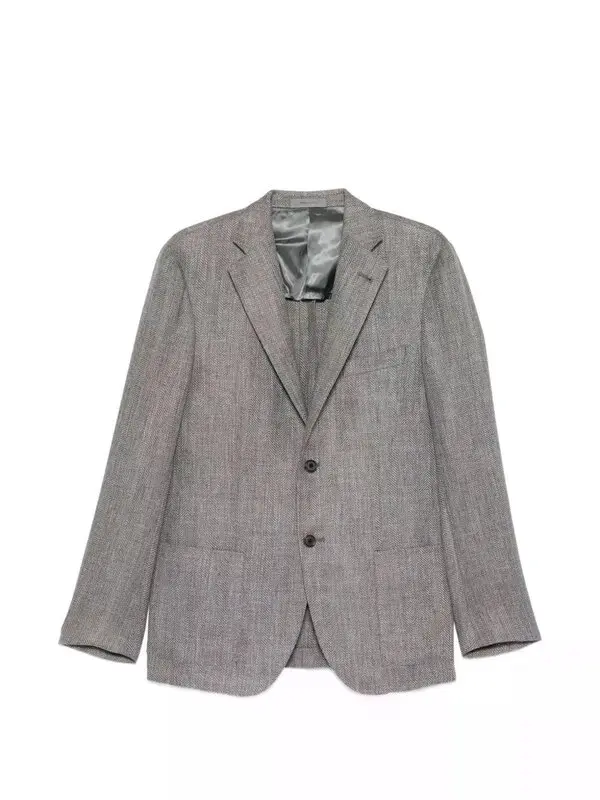 Corneliani Herringbone-patterned Blazer - Grey