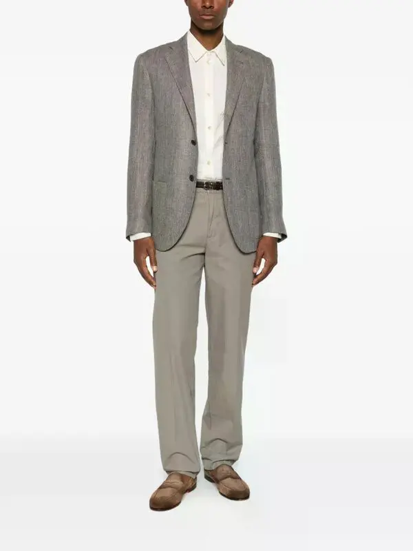 Corneliani Herringbone-patterned Blazer - Grey