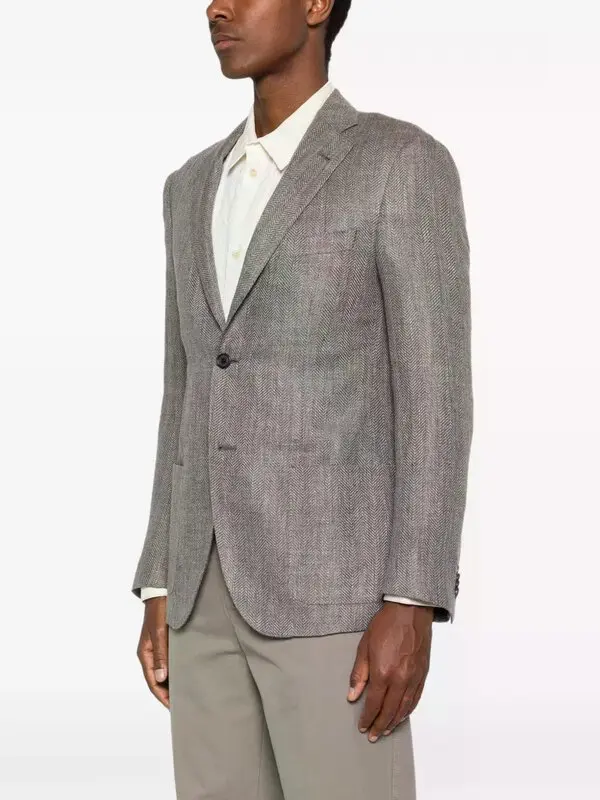 Corneliani Herringbone-patterned Blazer - Grey
