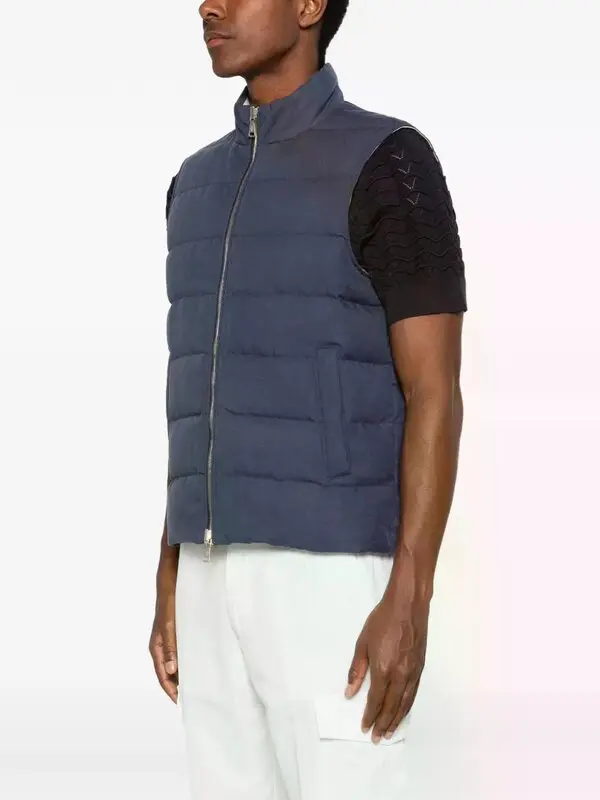 Eleventy Reversible Padded Gilet - Blue
