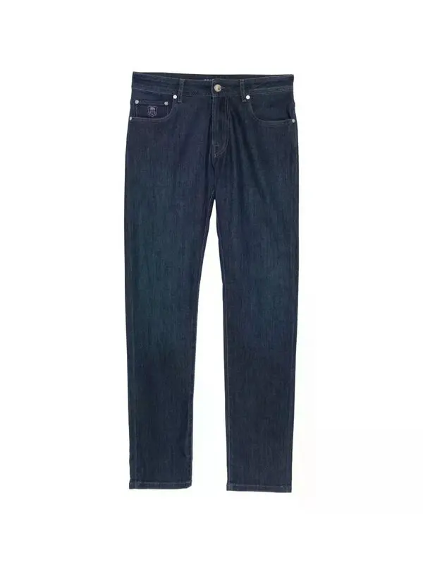 Corneliani Logo-embroidered Jeans - Blue