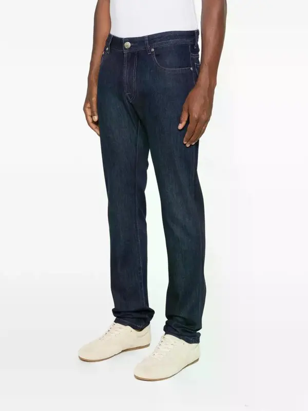 Corneliani Logo-embroidered Jeans - Blue