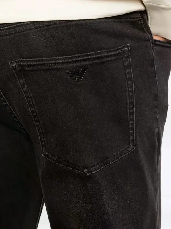 Emporio Armani Logo-plaque Straight Jeans - Grey