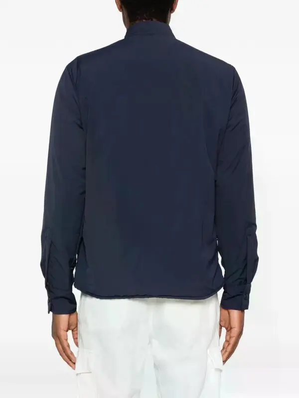 Eleventy Navy Shirt Jacket With Classic Collar