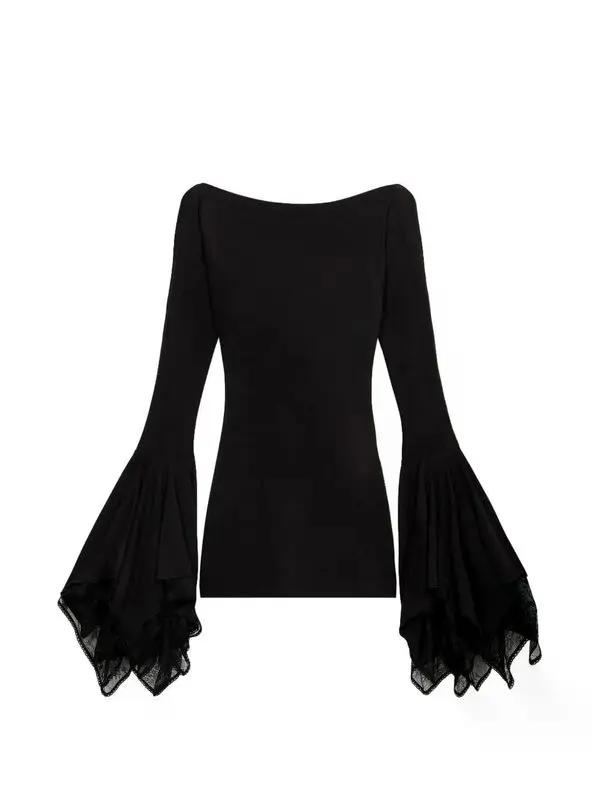 Blumarine Mini Dress With Flared Sleeves - Black