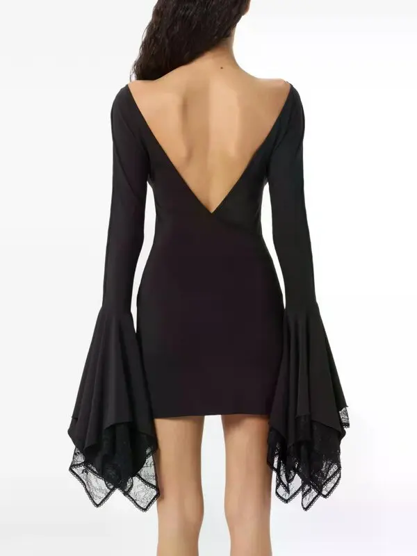 Blumarine Mini Dress With Flared Sleeves - Black
