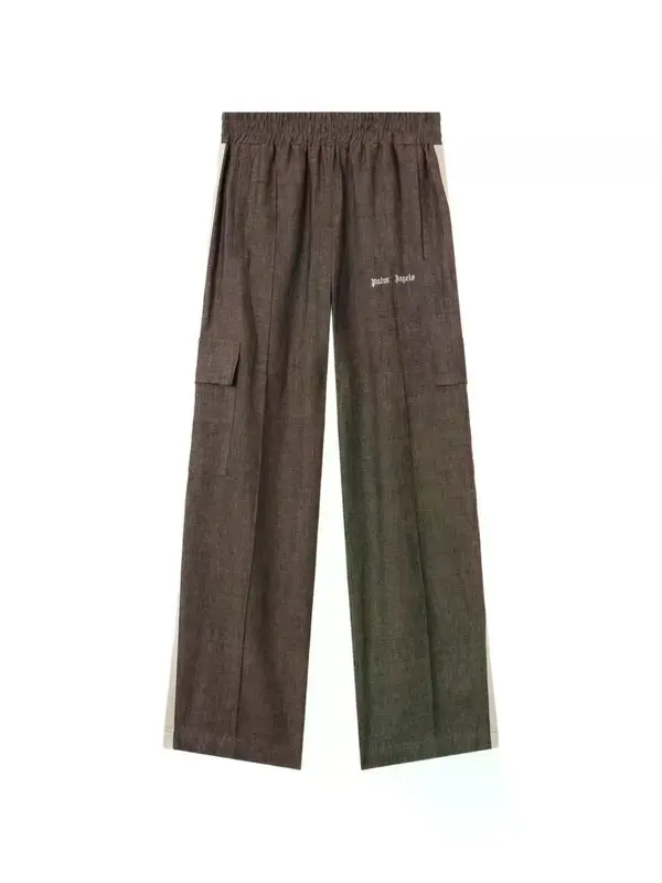 Palm Angels Logo Embroidered Track Trousers - Brown