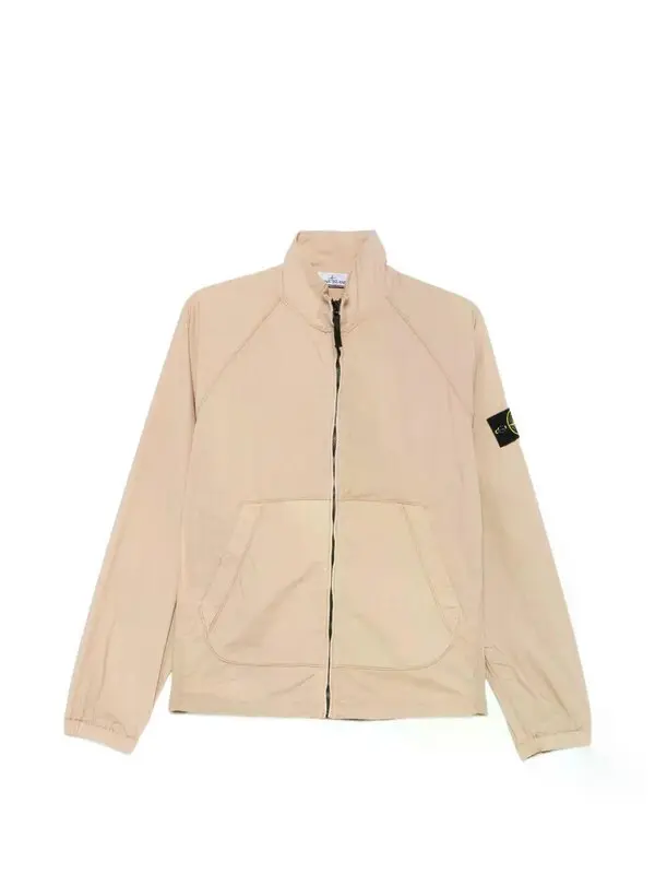 Stone Island Jacket With Logo Patch - Neutrals