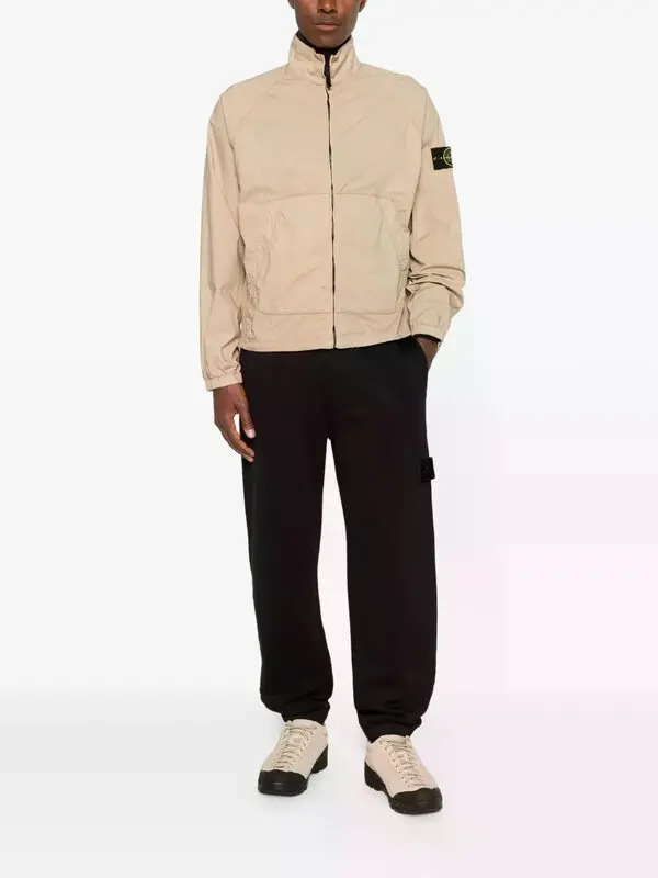Stone Island Jacket With Logo Patch - Neutrals