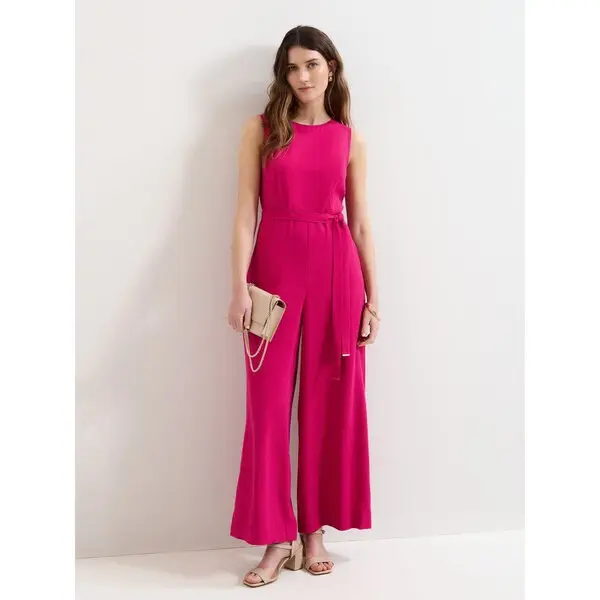 PHASE EIGHT Marta Belted Jumpsuit - Fuchsia