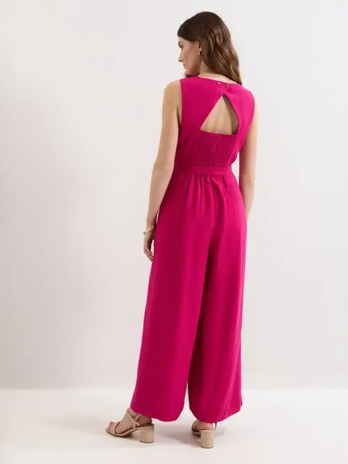 PHASE EIGHT Marta Belted Jumpsuit - Fuchsia