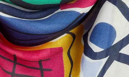 Echo Cubists Square Scarf - Blue Multi
