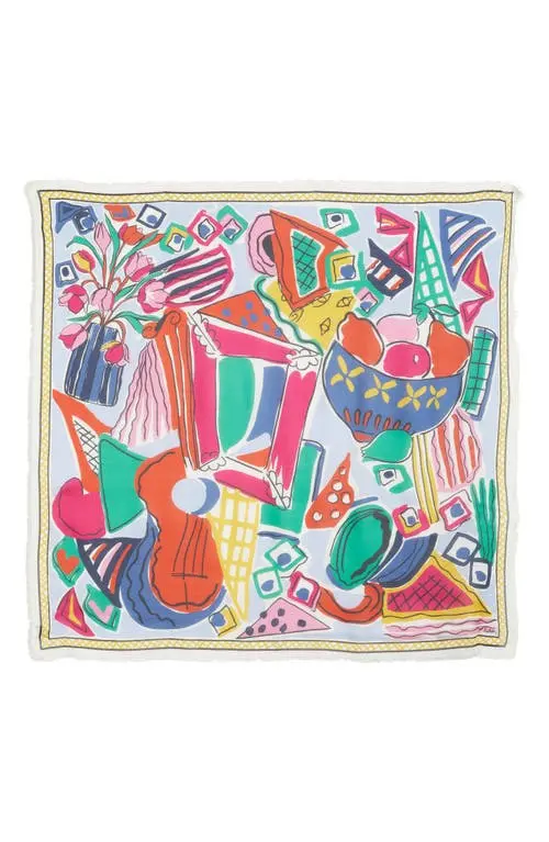 Echo Cubists Square Scarf - Blue Multi