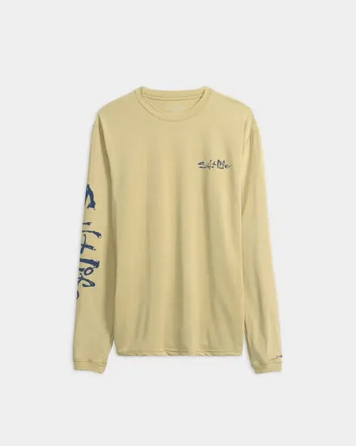 SALT LIFE Secret Spot Long Sleeve Slx Performance Tee - Golden Haze Heather
