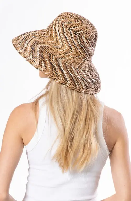 San Diego Hat Briza Open Weave Round Crown Hat - Brown