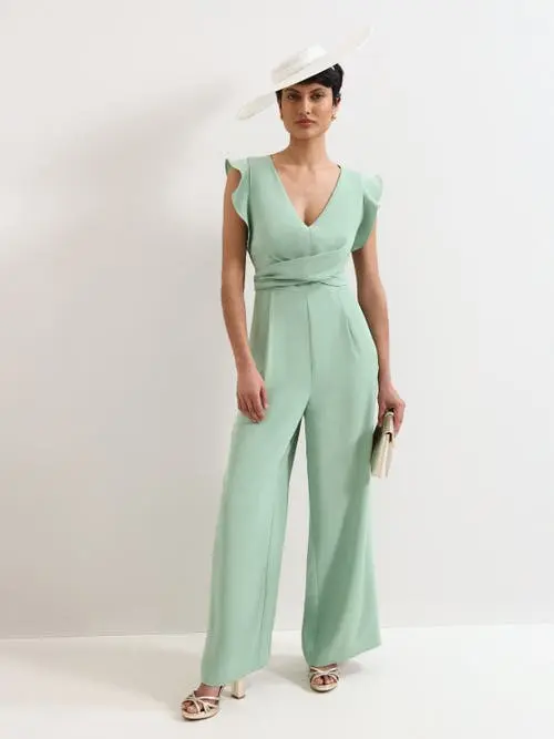 PHASE EIGHT V-neck Wide-leg Jumpsuit - Green