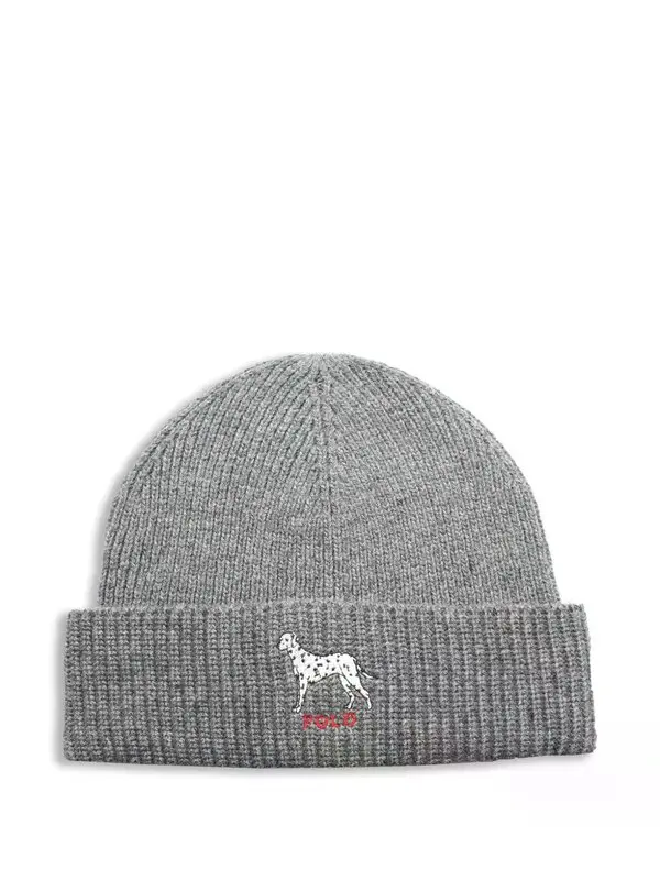 Polo Ralph Lauren Dalmatian Embroidered Beanie - Grey