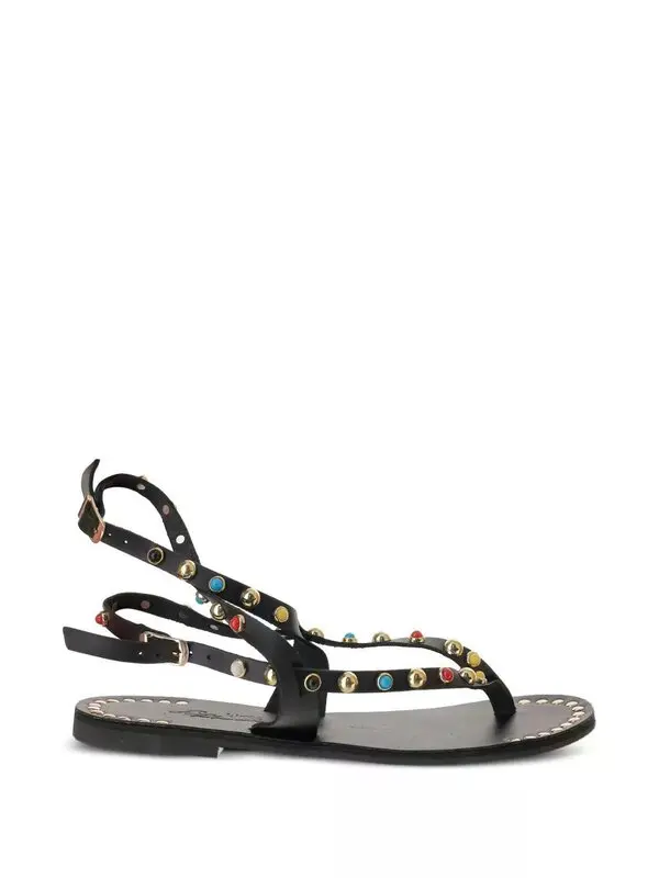 KIMAI Stud-embellished Leather Sandals - Black