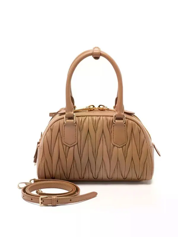 Miu Miu Arcadie Leather Tote - Neutrals