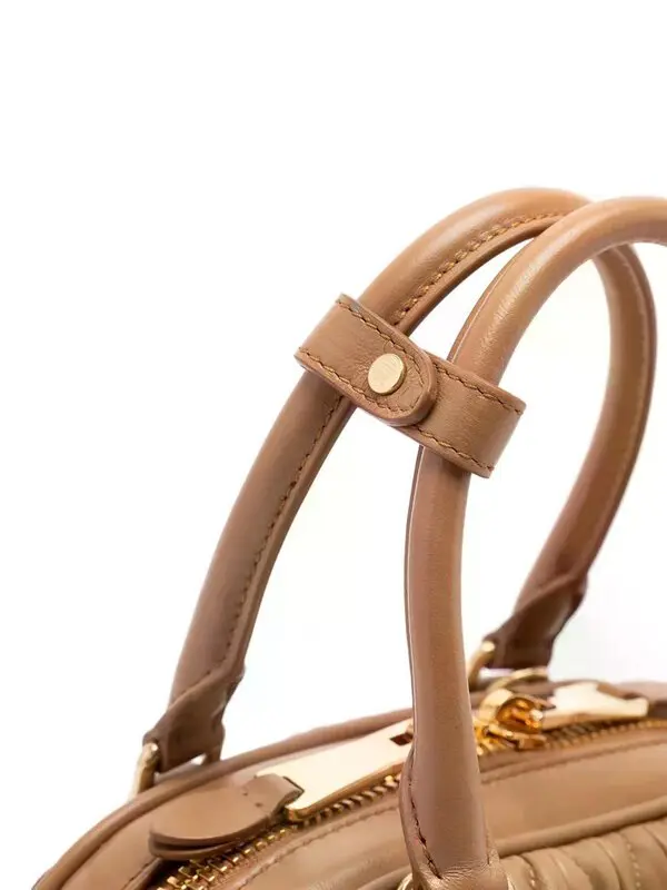 Miu Miu Arcadie Leather Tote - Neutrals