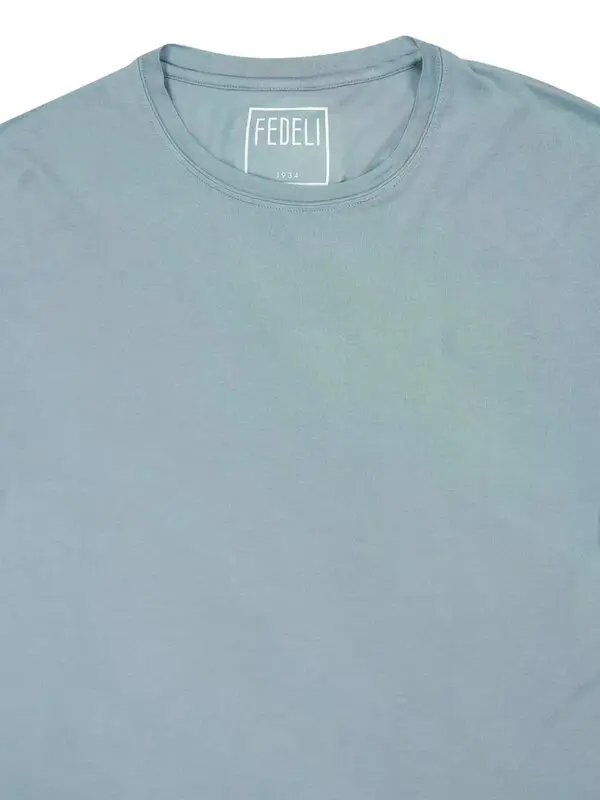 Fedeli Gary Knitted Cotton T-shirt - Blue