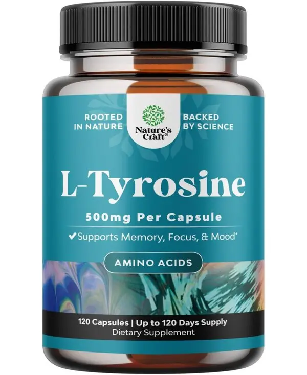 NATURE'S CRAFT L-tyrosine Capsule | High Strength L-tyrosine Supplement | For Mental Energy