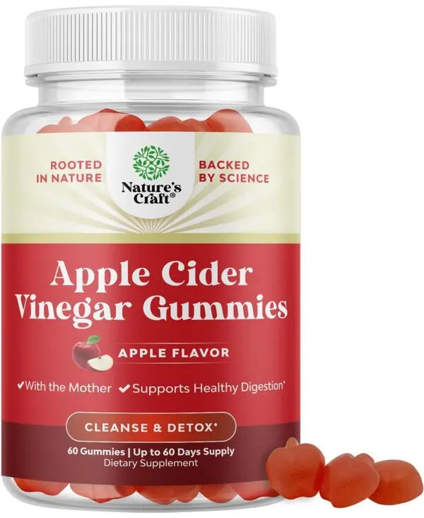 NATURE'S CRAFT Apple Cider Vinegar Gummies With The Mother | 60ct - No Color