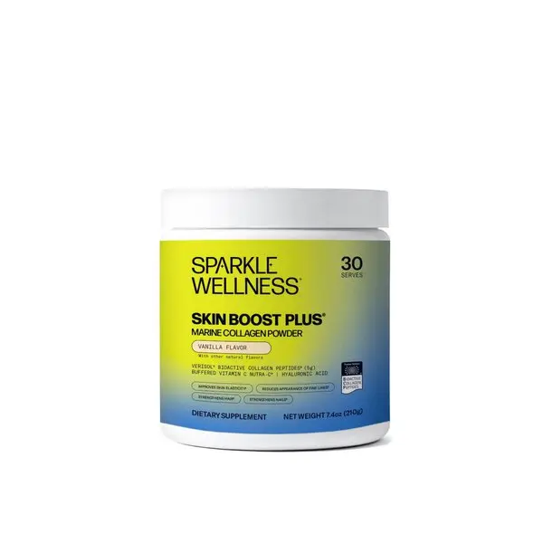 SPARKLE WELLNESS Marine Skin Boost Plus -serves | Collagen Powder With Marine-derived Verisol Bioactive Hydrolyzed Collagen Peptides - Vanilla