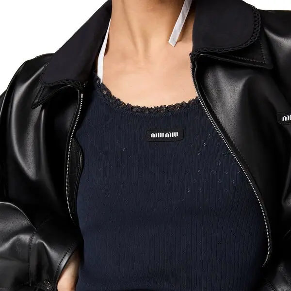Miu Miu Garment-dyed Cotton Tank Top