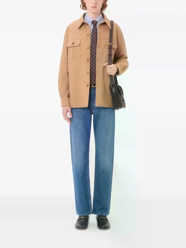 Valentino Garavani Cotton Gabardine Shirt Jacket With Vlogo