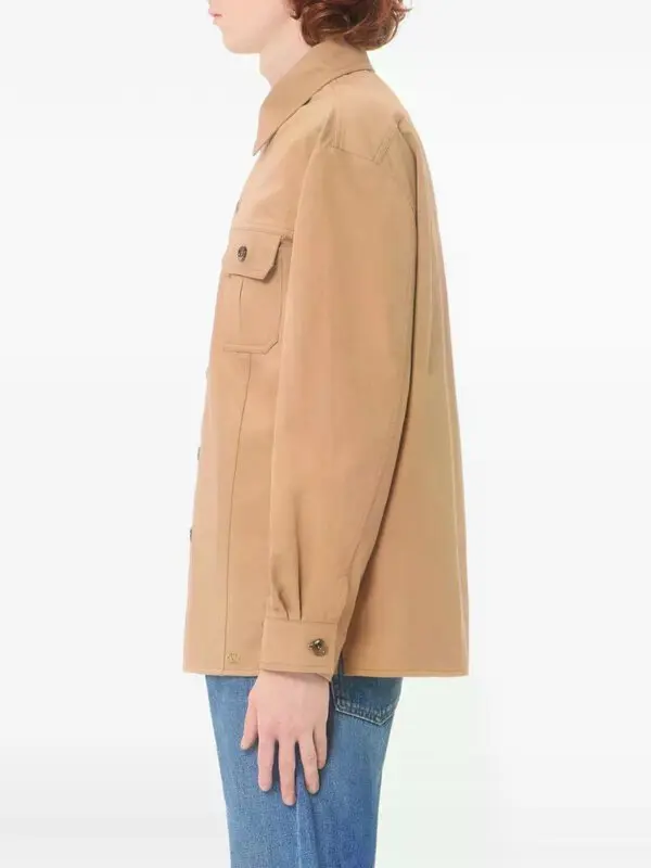 Valentino Garavani Cotton Gabardine Shirt Jacket With Vlogo