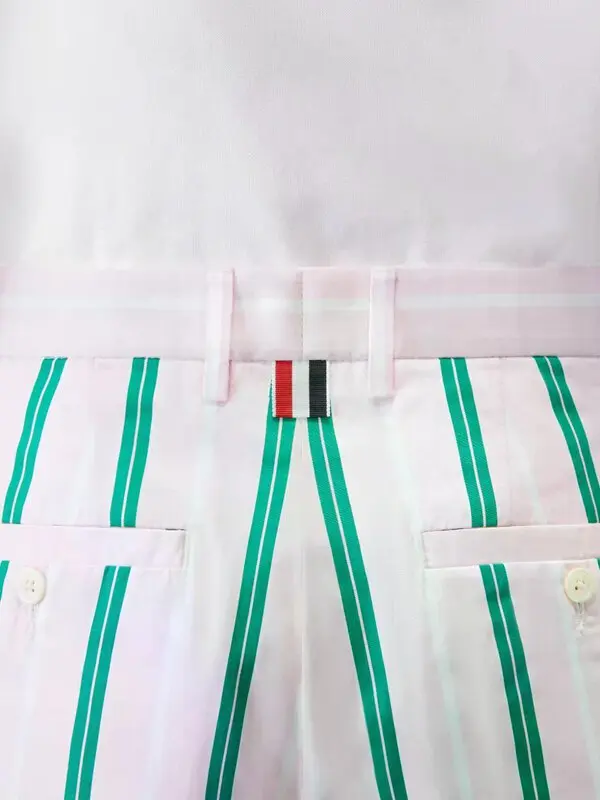 Thom Browne Striped Poplin Shorts - Pink