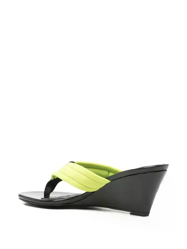 Coperni Logo-patch Wedge Sandals - Green