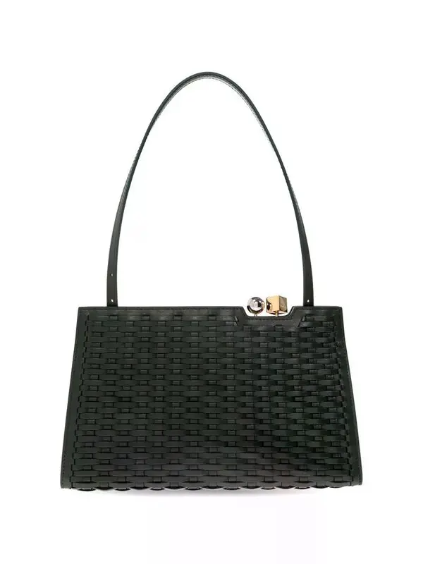 Jacquemus Salon Woven Leather Tote - Green