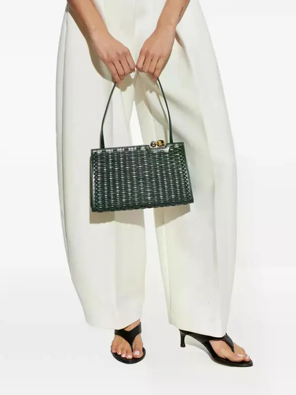 Jacquemus Salon Woven Leather Tote - Green