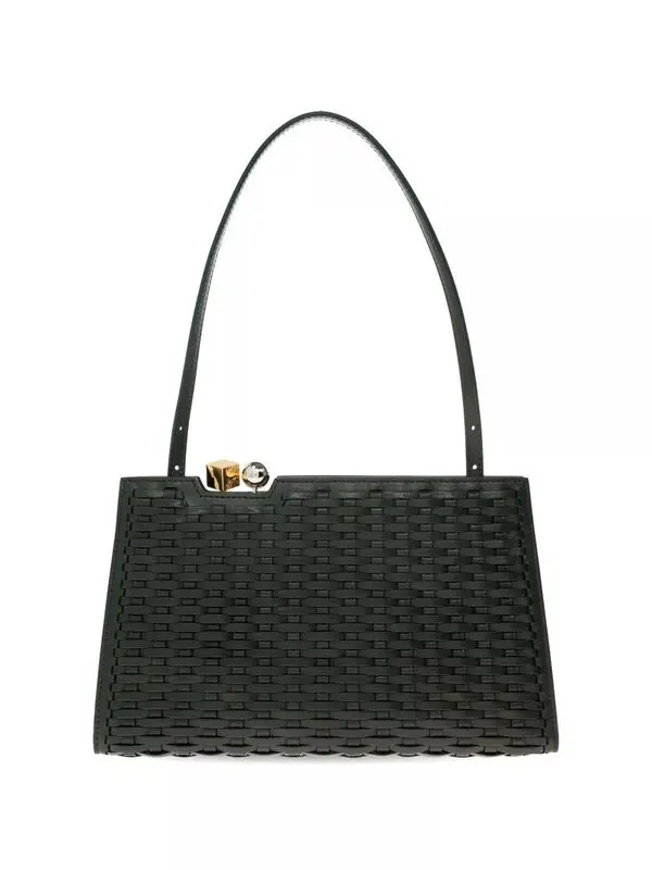 Jacquemus Salon Woven Leather Tote - Green