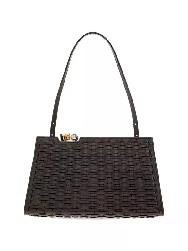 Jacquemus Salon Woven Leather Shoulder Bag - Brown