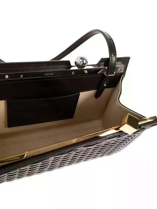 Jacquemus Salon Woven Leather Shoulder Bag - Brown