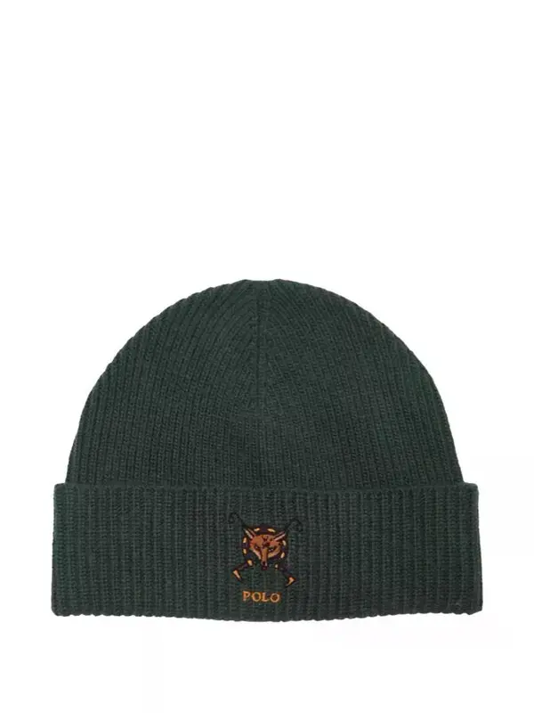 Polo Ralph Lauren Fox-embroidered Beanie Hat - Green