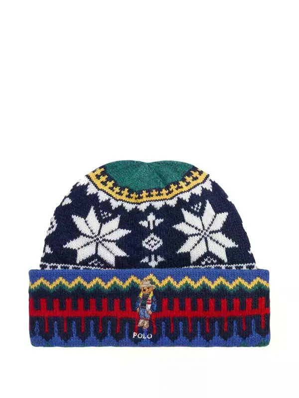 Polo Ralph Lauren Jacquard Ribbed Knit Beanie - Blue