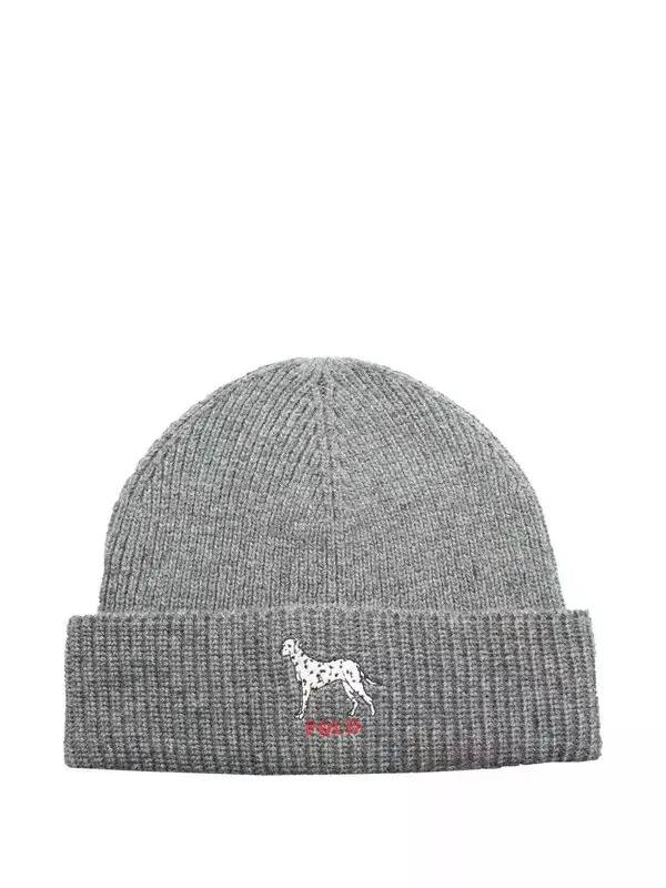 Polo Ralph Lauren Dalmatian-embroidered Beanie Hat - Grey