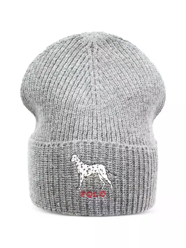 Polo Ralph Lauren Dalmatian Embroidered Beanie - Grey