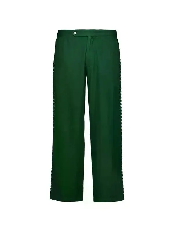 BAZISZT Corniche Pom-pom Trim Trousers - Green